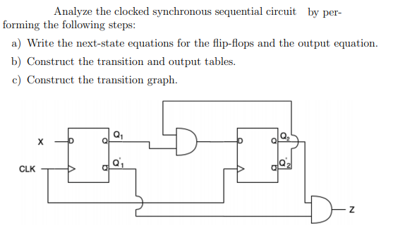 Analyze the clocked synchronous sequential circuit by | Chegg.com