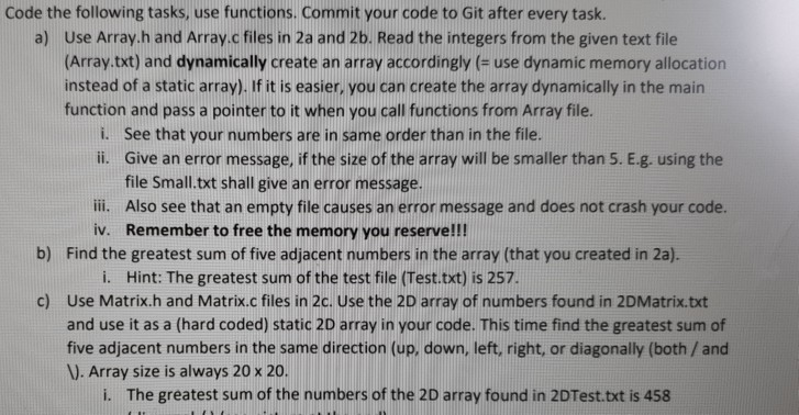 With C on linux Create a .c file Create Array.h and | Chegg.com