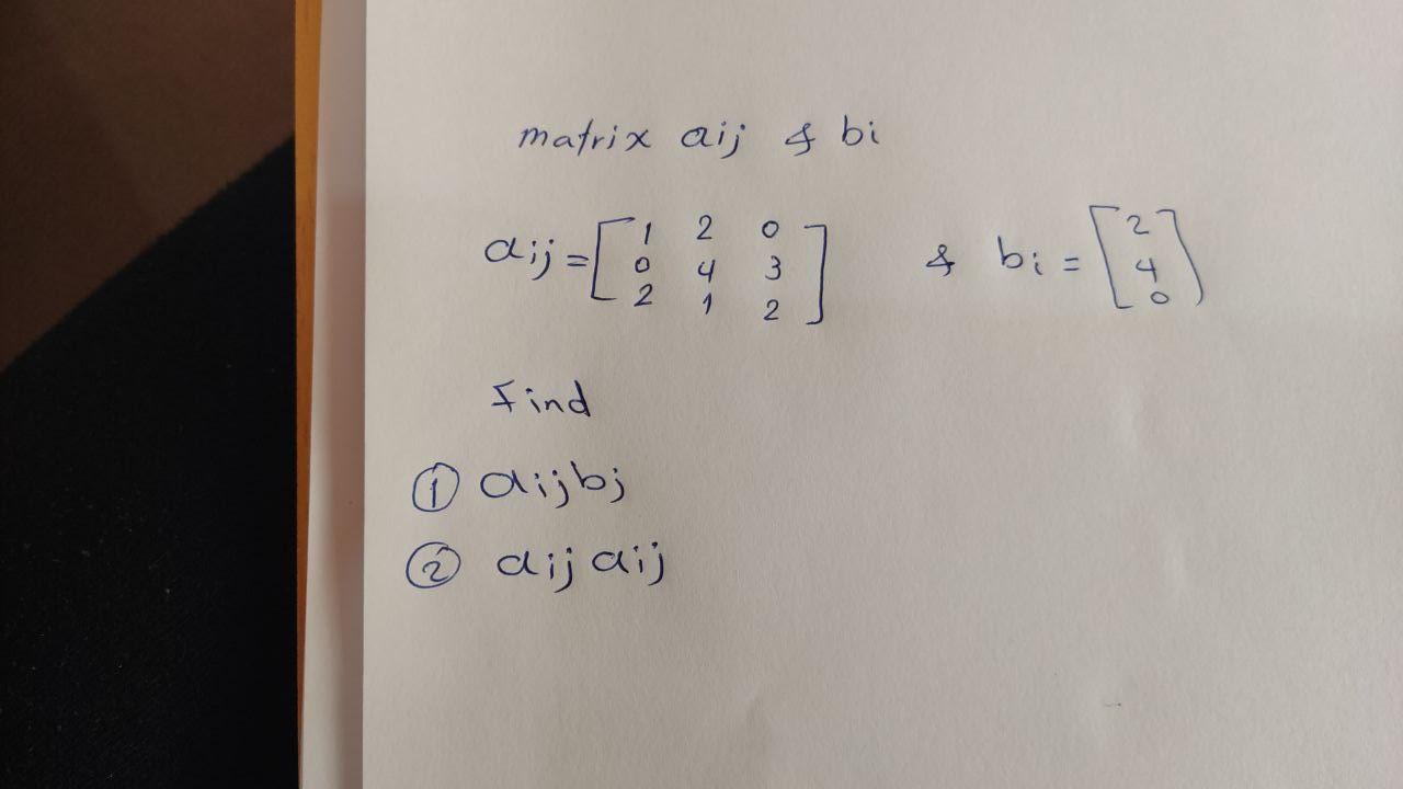 Solved Matrix aij & bi 1 2 ] = زنه 2 4 1 o 3 & bi NJO 2 find | Chegg.com