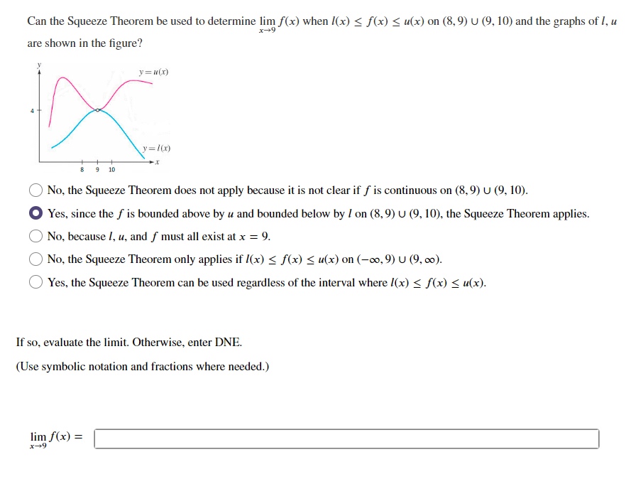 Solved Can the Squeeze Theorem be used to determine | Chegg.com