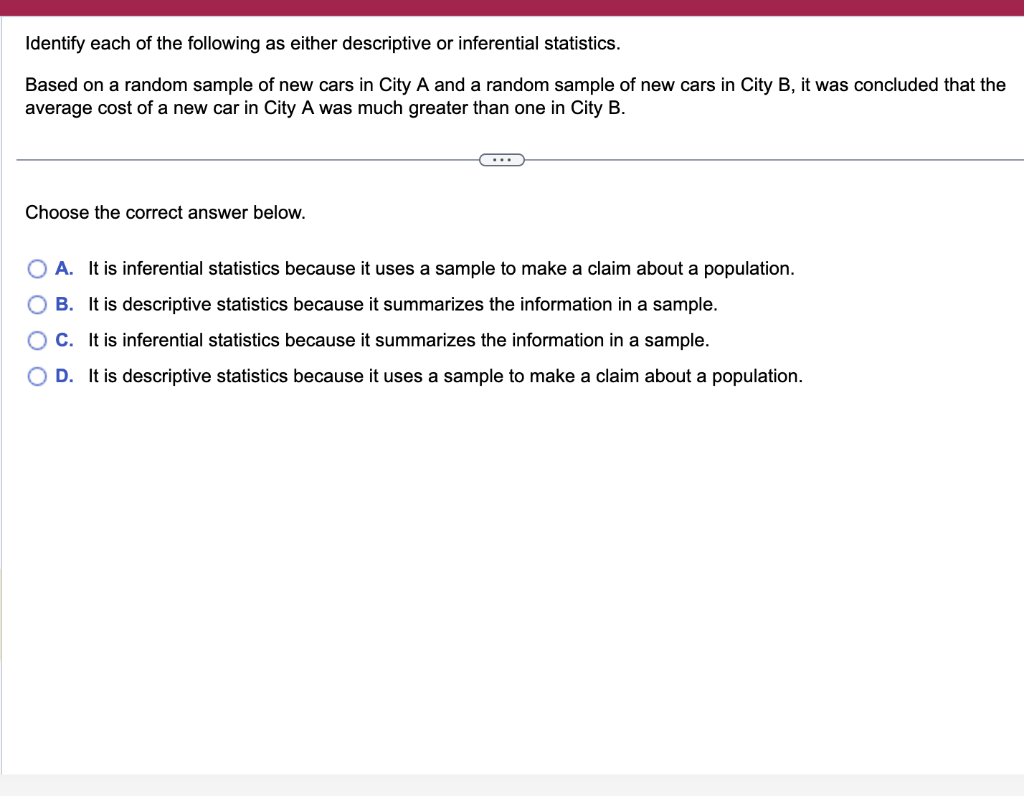 Solved Identify each of the following as either descriptive | Chegg.com
