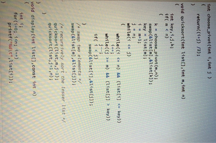 Solved Rewrite the QuickSort Algorithm using pointer and | Chegg.com