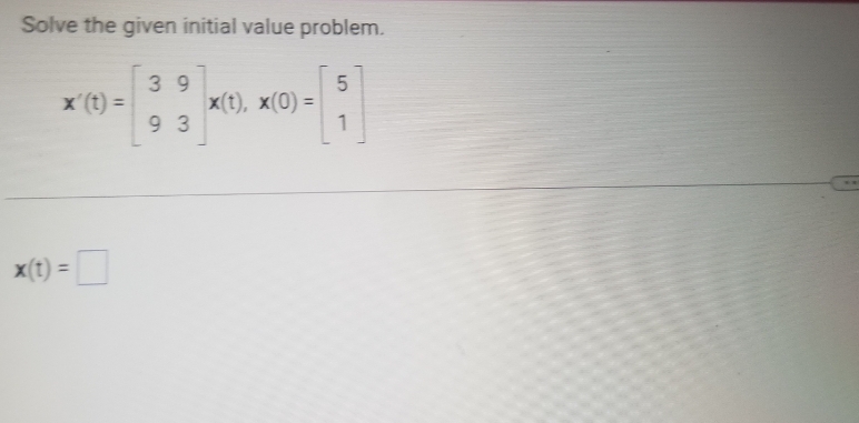 Solved Solve the given initial value problem. | Chegg.com