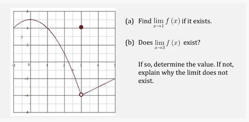 Solved (a) Find limx→1f(x) if it exists. (b) Does limx→3f(x) | Chegg.com