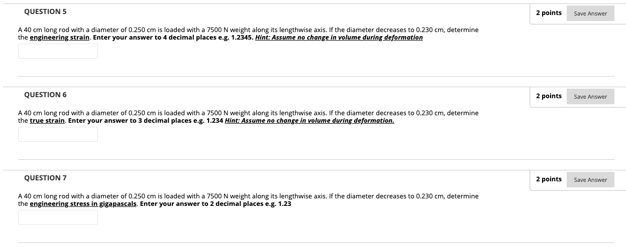 Solved QUESTION 5 2 points Save Answer A 40 cm long rod with | Chegg.com