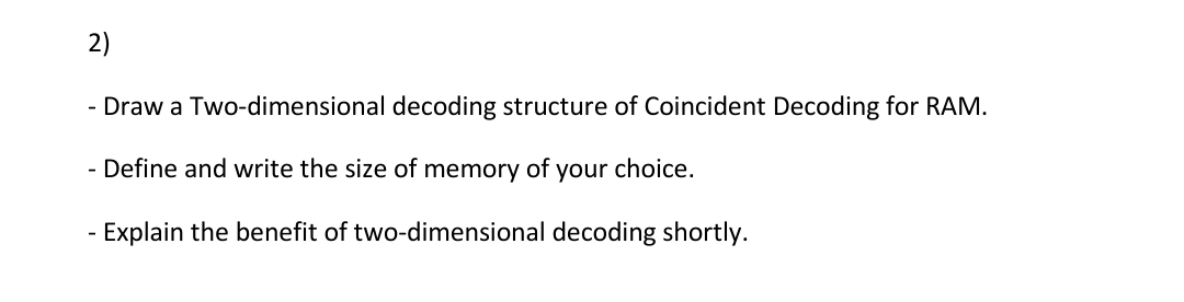 2) - Draw a Two-dimensional decoding structure of | Chegg.com