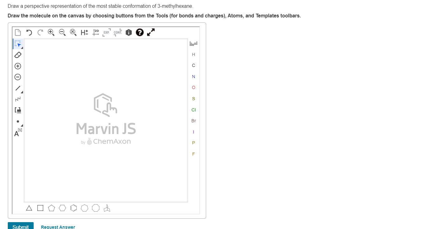 Solved Draw a perspective representation of the most stable | Chegg.com