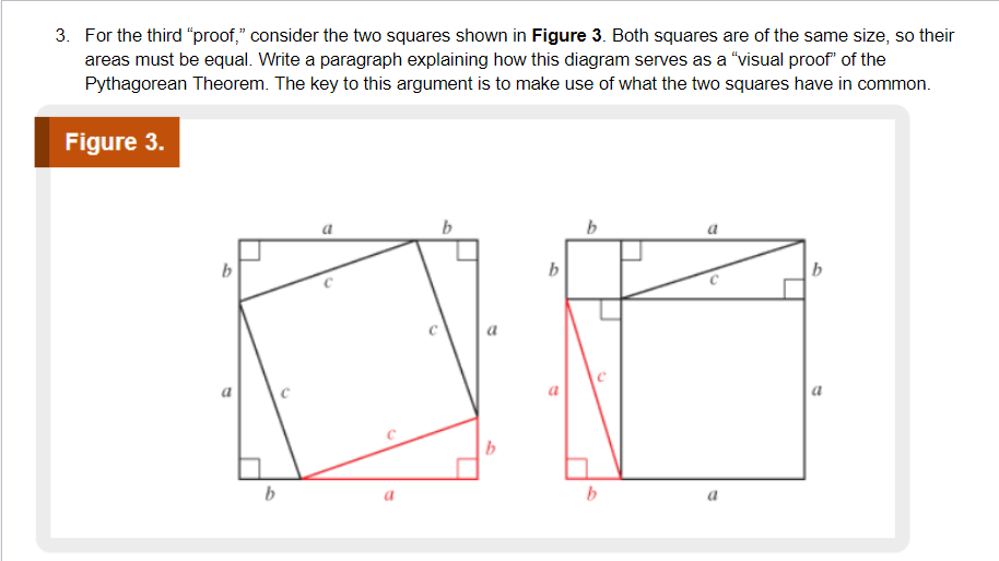Solved 3. For the third "proof," consider the two squares | Chegg.com