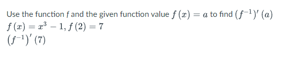 Solved Use the function f and the given function value | Chegg.com