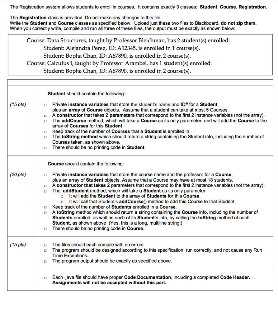 Solved code should be in java and only array no arraylist | Chegg.com