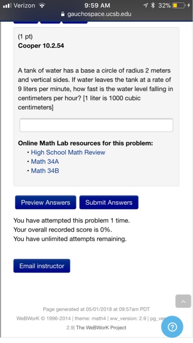 Solved 9:59 AM a gauchospace.ucsb.edu ll Verizon (1 pt) | Chegg.com