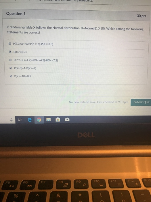 Solved Question 1 30 pts If random variable X follows the | Chegg.com