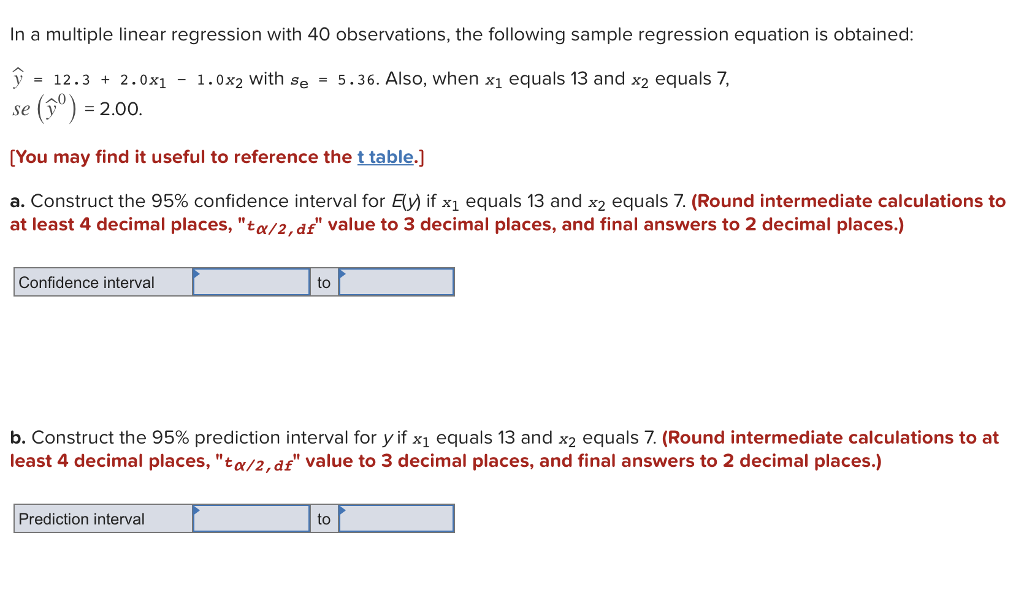 Solved In a multiple linear regression with 40 observations, | Chegg.com