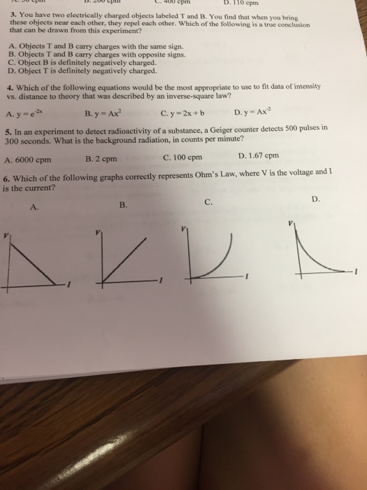 Solved You have two electrically charged objects, labeled T | Chegg.com