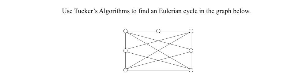 Solved Use Tucker's Algorithms to find an Eulerian cycle in | Chegg.com