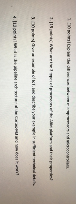 Solved Explain the differences between microprocessors and | Chegg.com