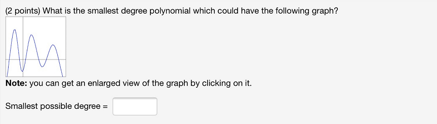 Solved (2 points) What is the smallest degree polynomial | Chegg.com