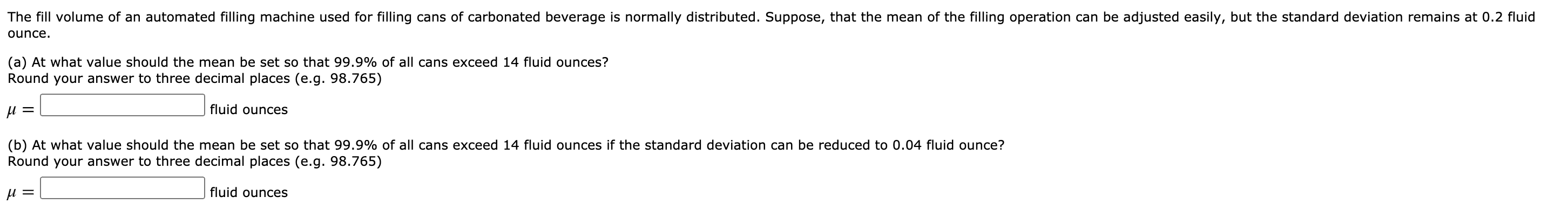 Solved The fill volume of an automated filling machine used | Chegg.com