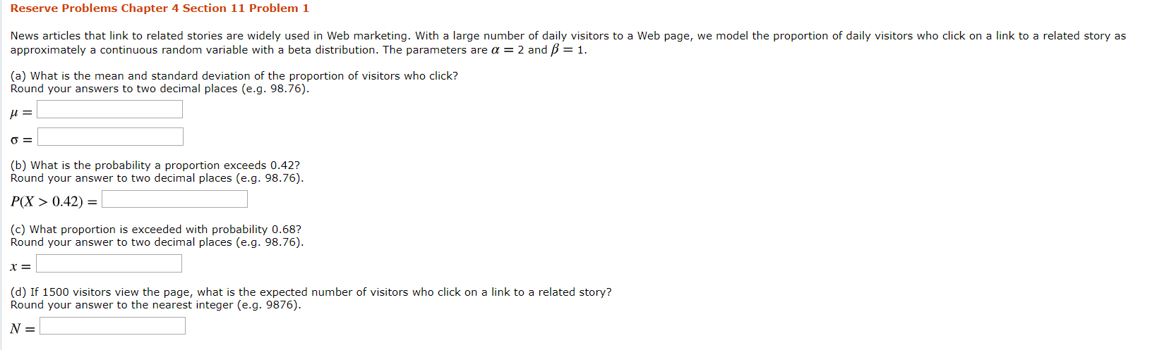 Solved Reserve Problems Chapter 4 Section 11 Problem 1 News | Chegg.com