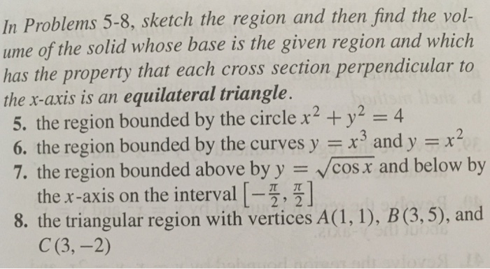 Solved In Problems 5-8, sketch the region and then find the | Chegg.com