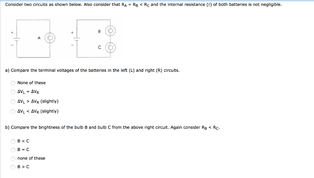 Solved Consider two circuits as shown below. Also consider | Chegg.com