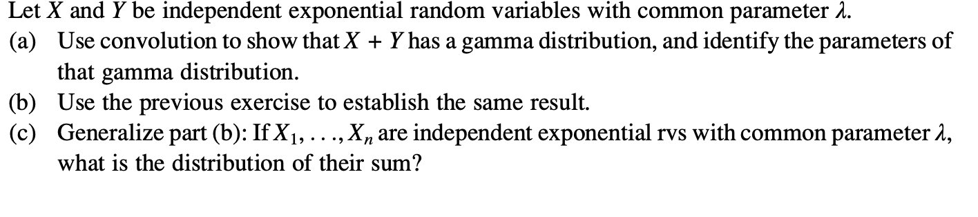 Solved Let X and Y be independent exponential random | Chegg.com