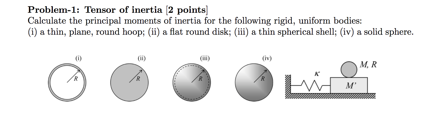 Solved Problem-1: Tensor of inertia [2 points] Calculate the | Chegg.com