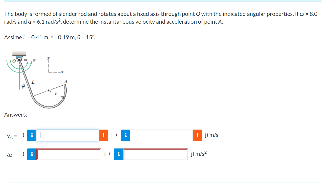 Solved The body is formed of slender rod and rotates about a | Chegg.com
