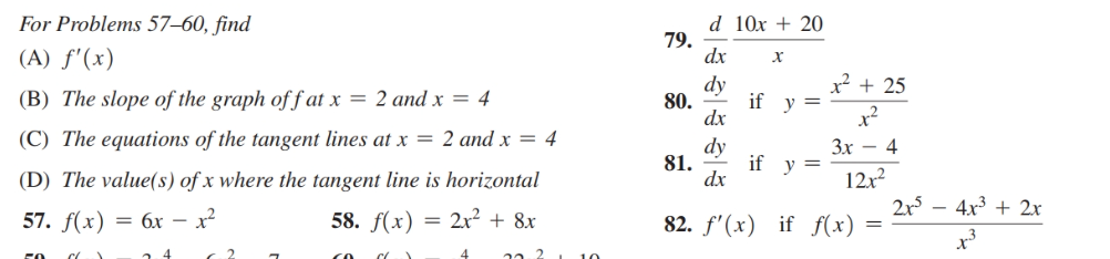 Solved I only need problem 58 ﻿and for 82. ﻿Find the | Chegg.com