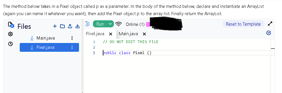The method below takes in a Pixel object called p as | Chegg.com