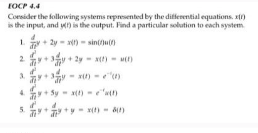 Solved EOCP 4.4Consider the following systems represented by | Chegg.com