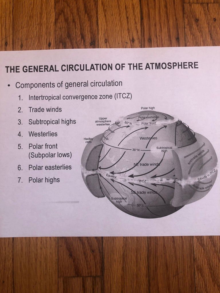 Solved THE GENERAL CIRCULATION OF THE ATMOSPHERE Components | Chegg.com