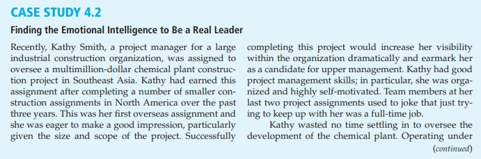 Solved CASE STUDY 4.2 Finding the Emotional Intelligence to | Chegg.com