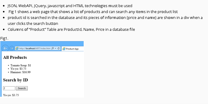 Solved Json Webapi Jquery Javascript And Html