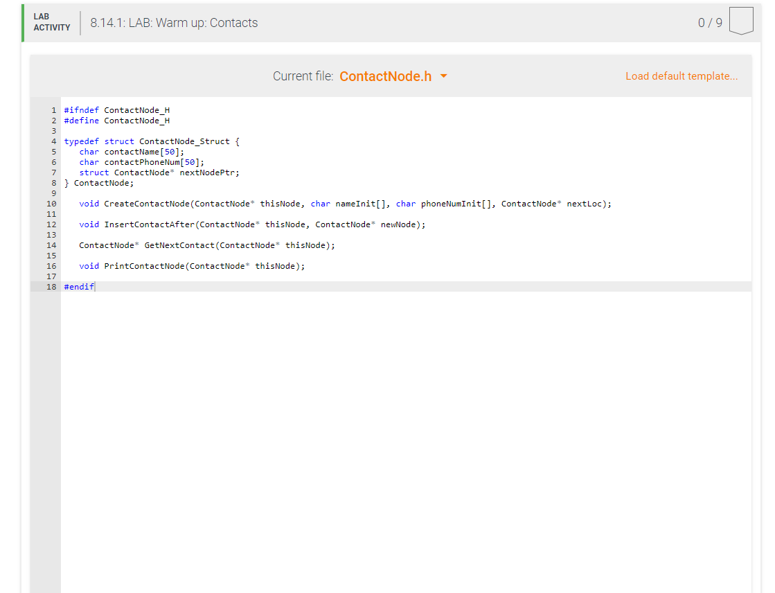 Solved 8.14 LAB: Warm up: Contacts You will be building a | Chegg.com