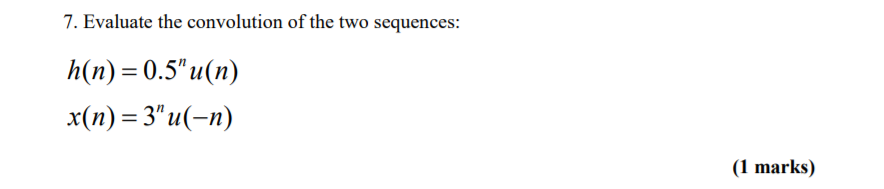 Solved 7. Evaluate the convolution of the two sequences: | Chegg.com