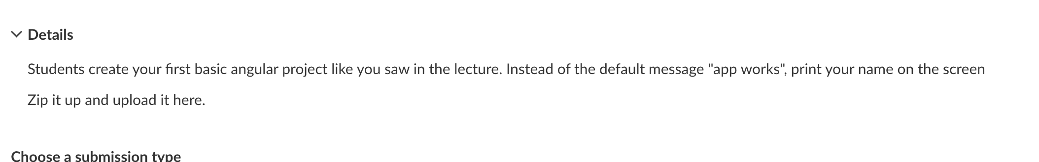 Solved Details Students create your first basic angular | Chegg.com