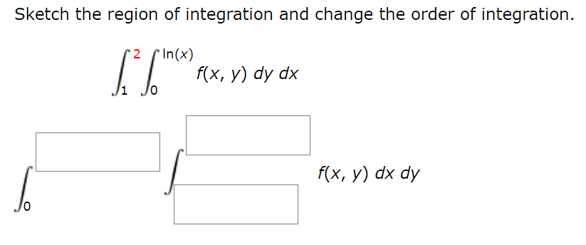 Solved Sketch the region of integration and change the order | Chegg.com