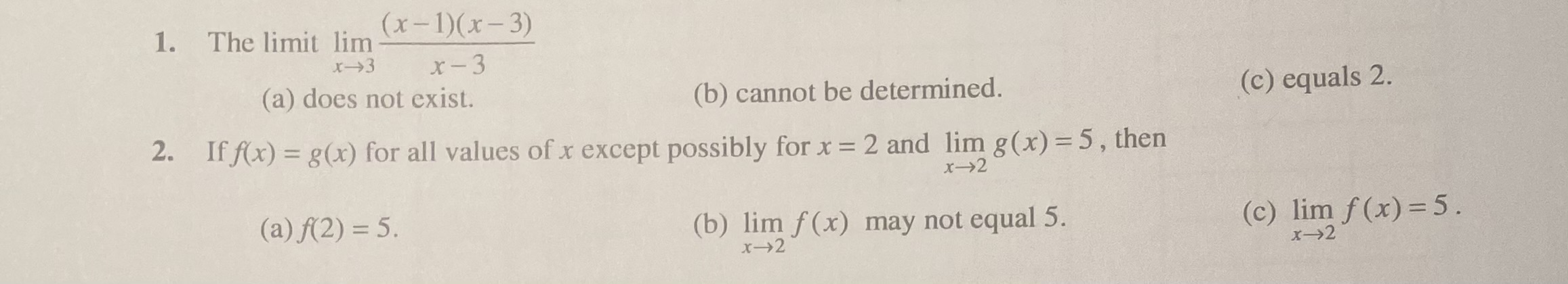 Solved 1. The limit \\( \\lim _{x \\rightarrow 3} | Chegg.com