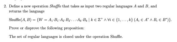 Solved 2. Define a new operation Shuffle that takes as input | Chegg.com