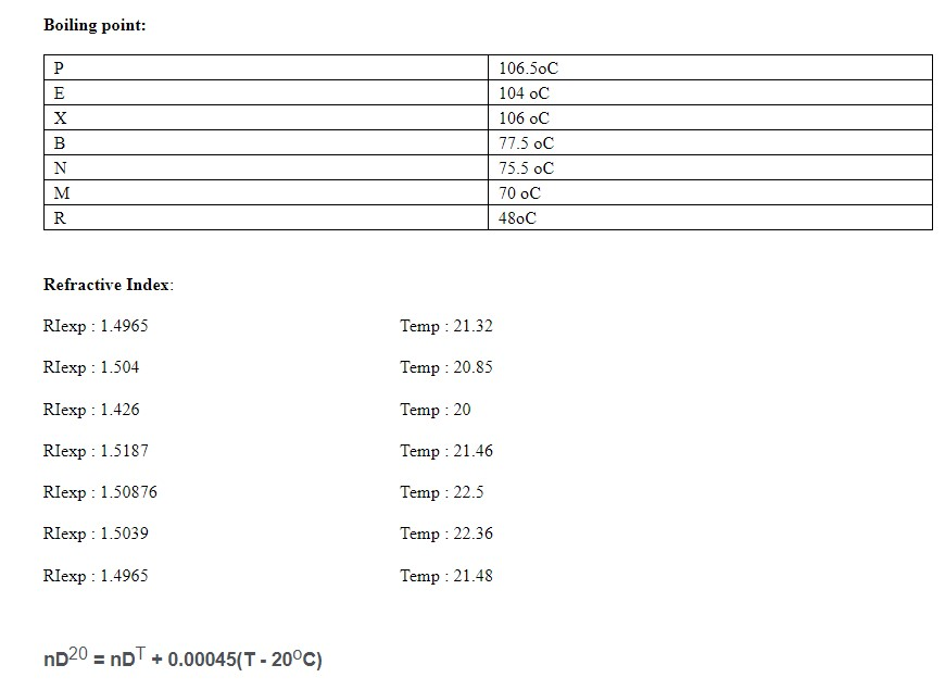 Solved Letter P has an experimental boiling point of 106.5C | Chegg.com