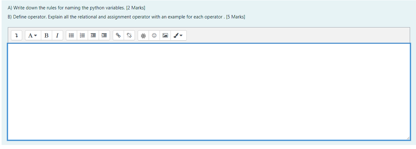 Solved A) Write down the rules for naming the python | Chegg.com
