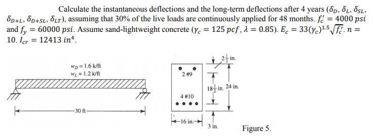 Solved Calculate the instantaneous deflections and the | Chegg.com