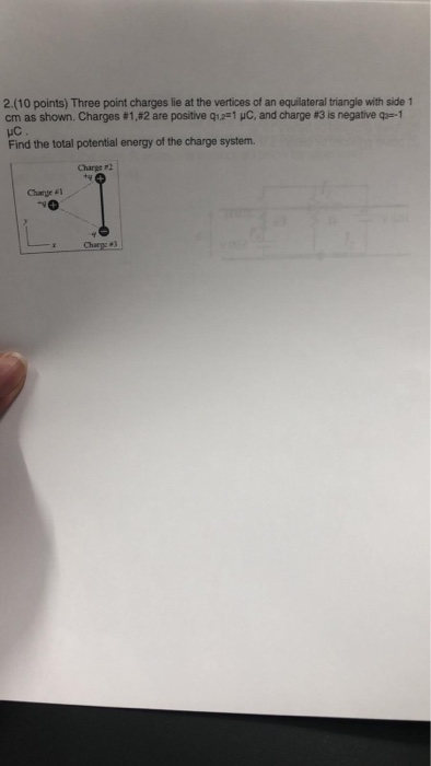 Solved 2.(10 points) Three point charges lie at the vertices | Chegg.com