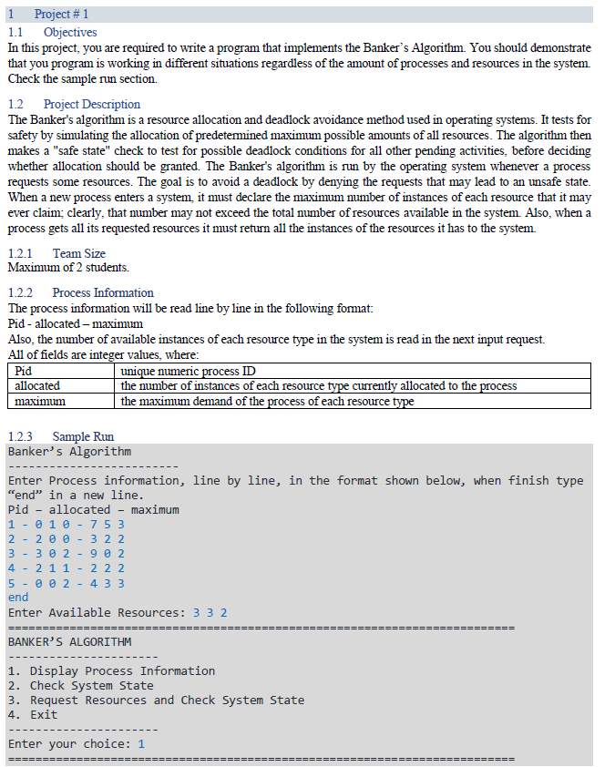 Solved 1 Project # 1 1.1 Objectives In this project, you are | Chegg.com