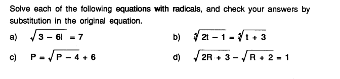 Solved Solve each of the following equations with radicals, | Chegg.com