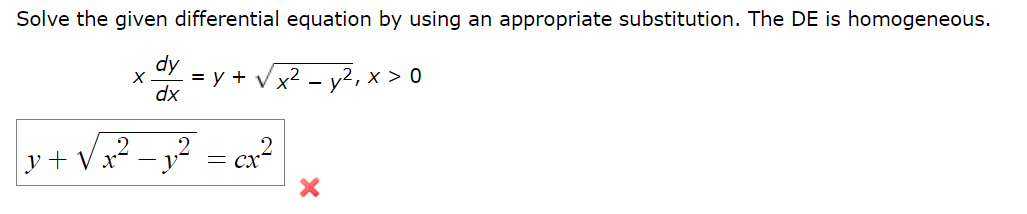 Solved Solve the given differential equation by using an | Chegg.com
