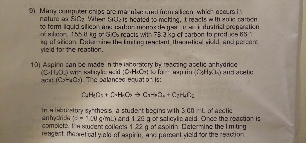 Solved I really need some help with #9 and #10 if you could | Chegg.com