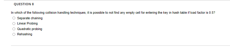 Solved In which of the following collision handling | Chegg.com