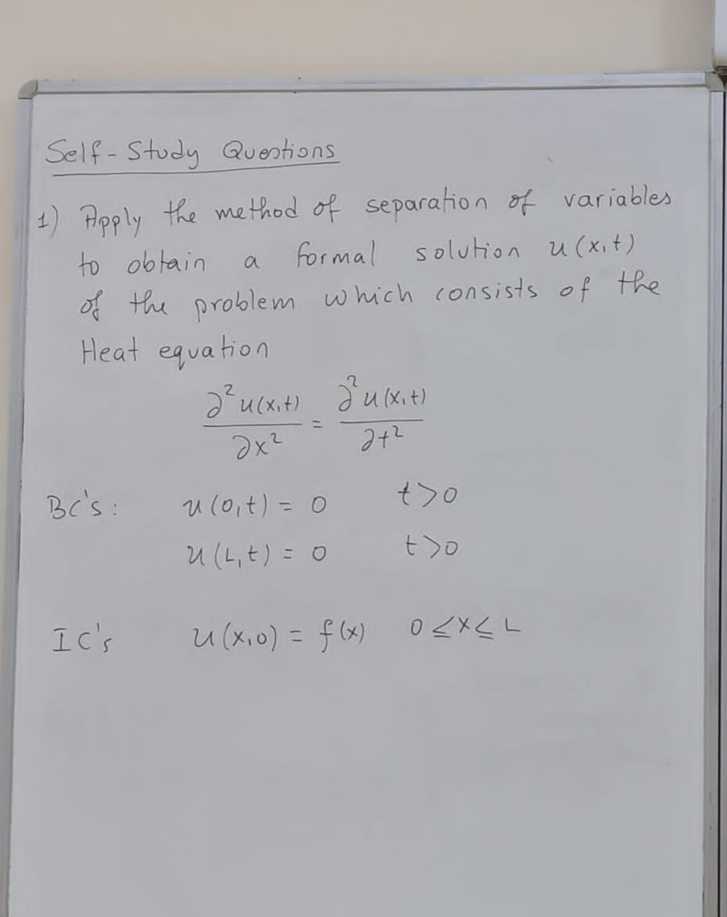 Solved Self-Study QuestionsApply the method of separation of | Chegg.com